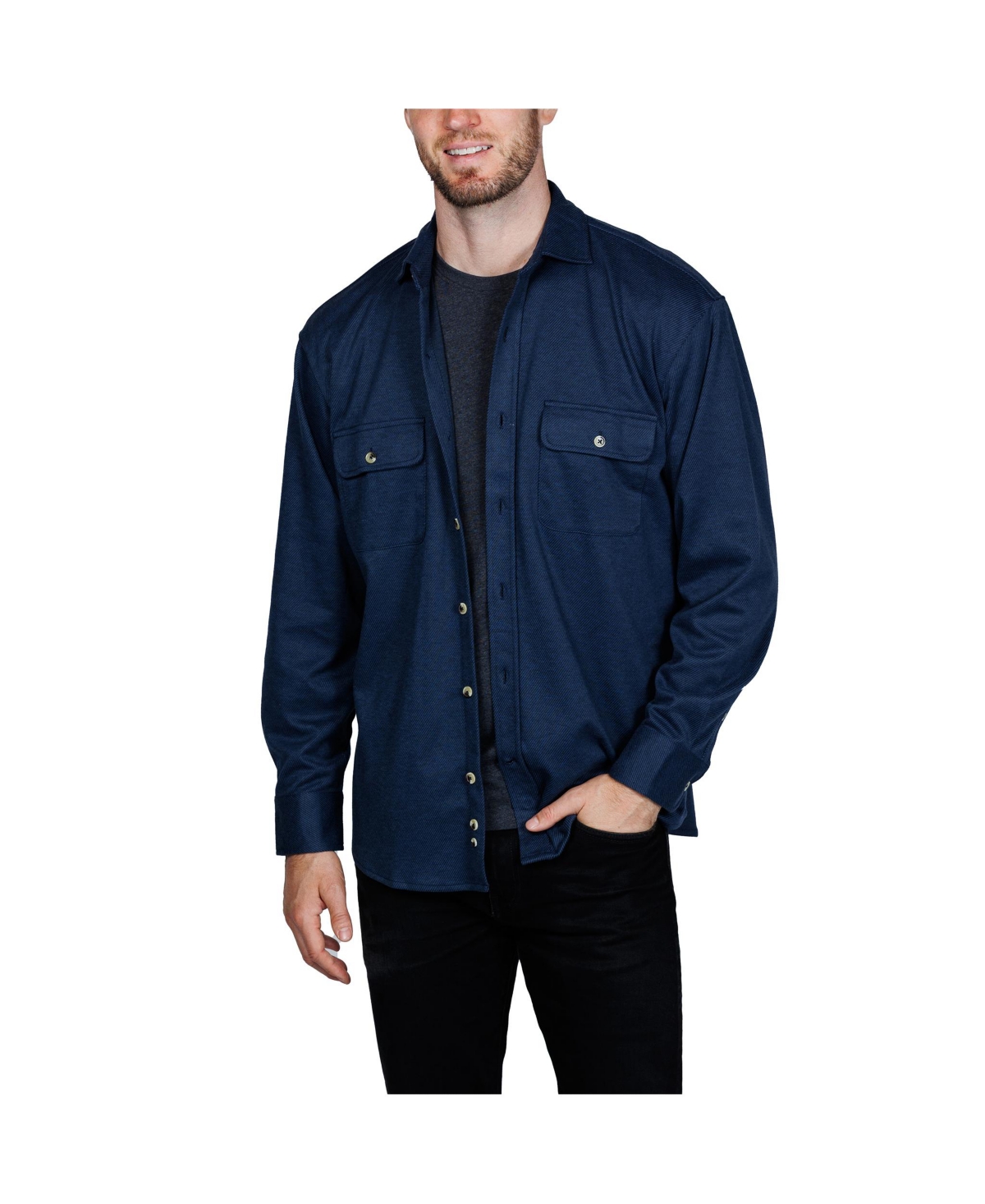 Tailorbyrd Super Soft Solid Sweater Shirt - Navy