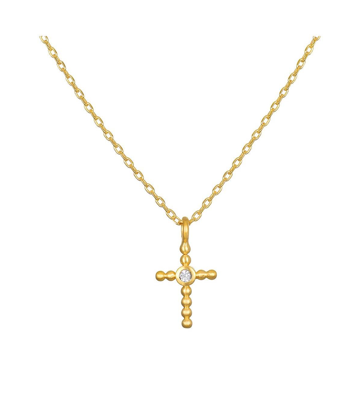 Click here for Satya Jewelry Precious Faith White Topaz Cross Nec... prices