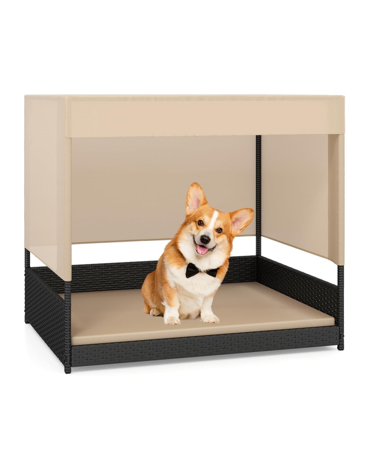 Click here for Elevated Wicker Dog House for Small to Medium Bree... prices