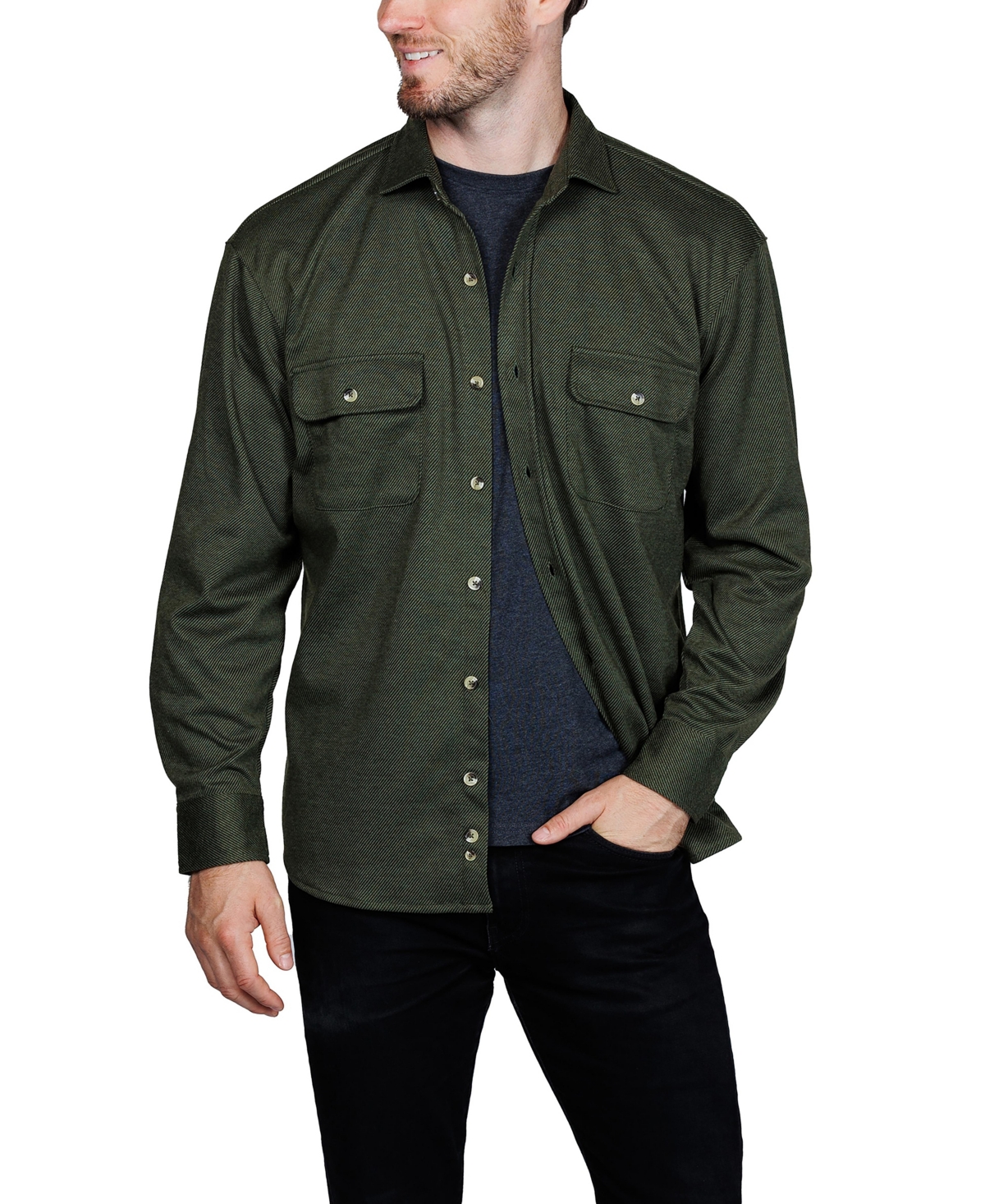 Click here for Tailorbyrd Super Soft Solid Sweater Shirt - Olive prices