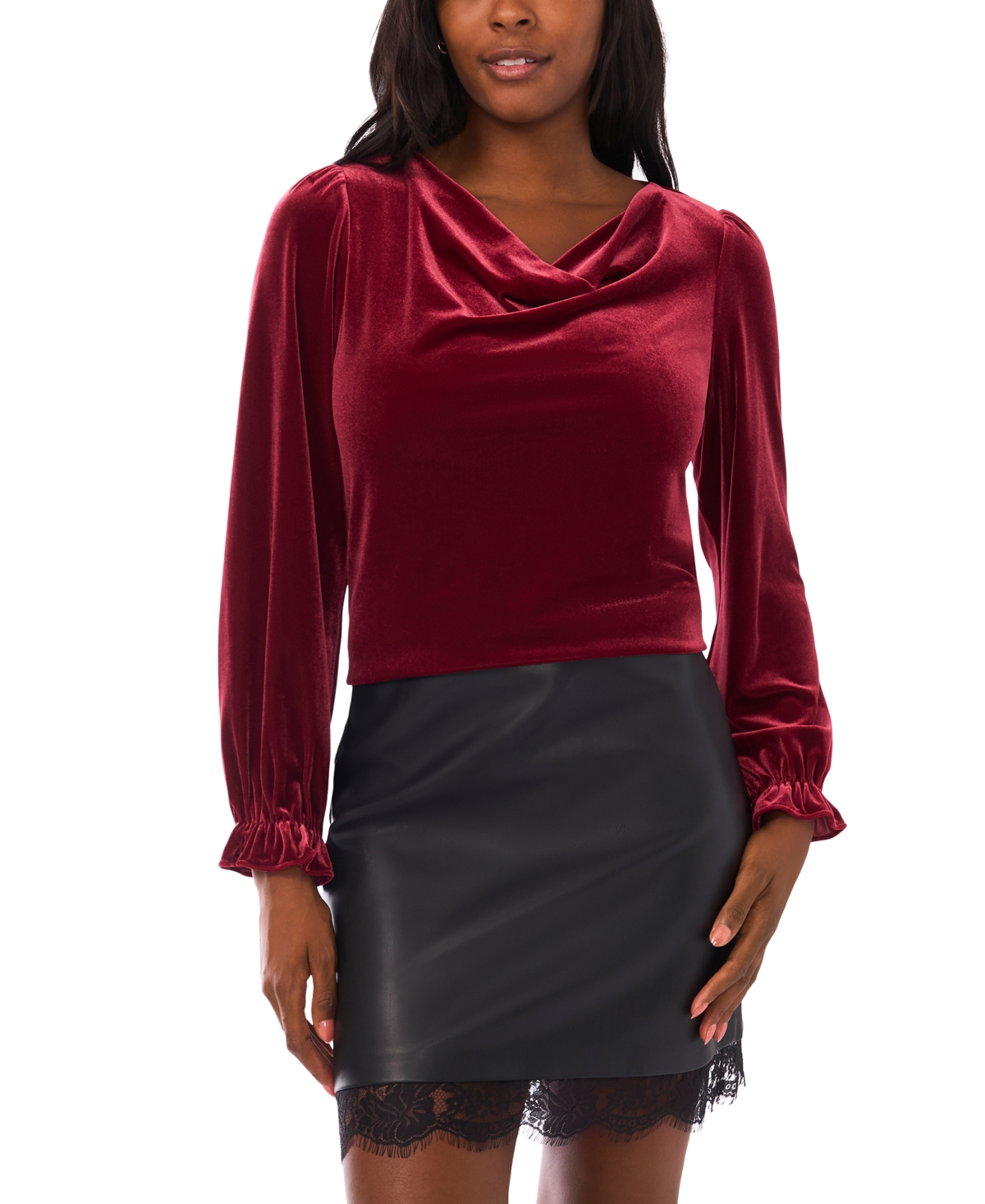 Click here for Vince Camuto Womens Long Sleeve Top - Red prices