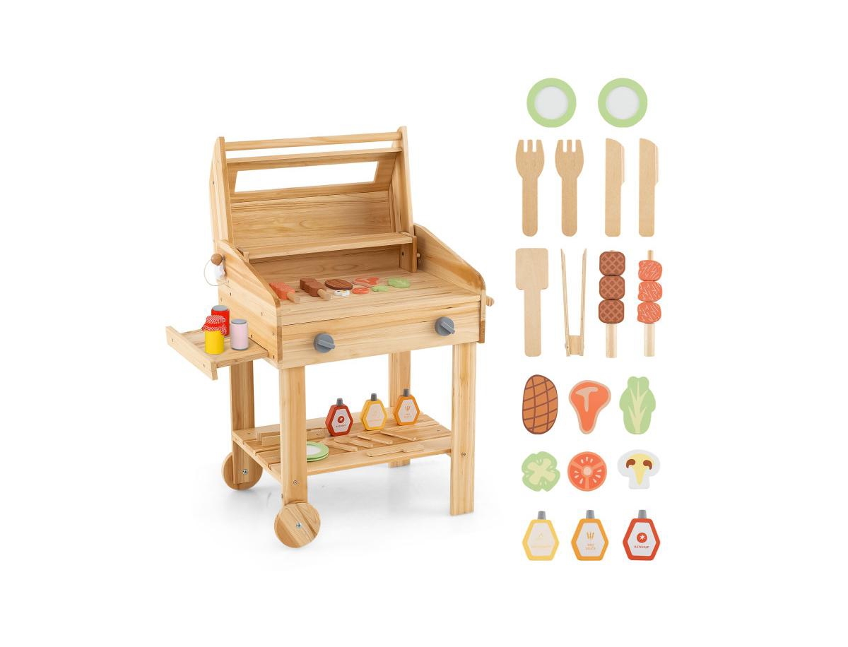 Click here for Akiudex Wooden Kids Bbq Grill Playset with 25 Acce... prices