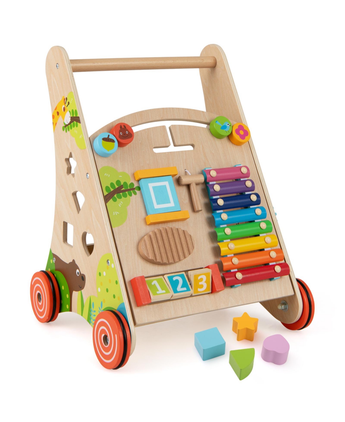 Click here for Gymax Wooden Baby Walker Baby Push Walker w/ Handl... prices