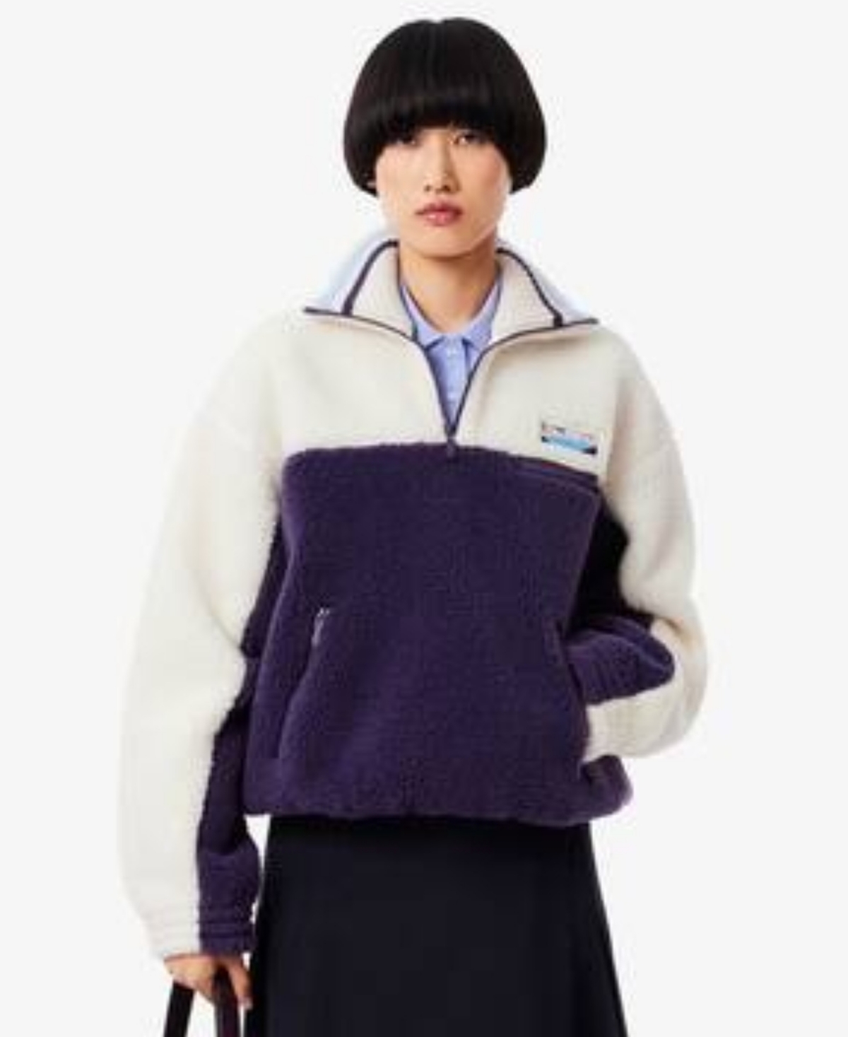 Click here for Lacoste Usa Womens Oversized Colorblock Half Zip J... prices