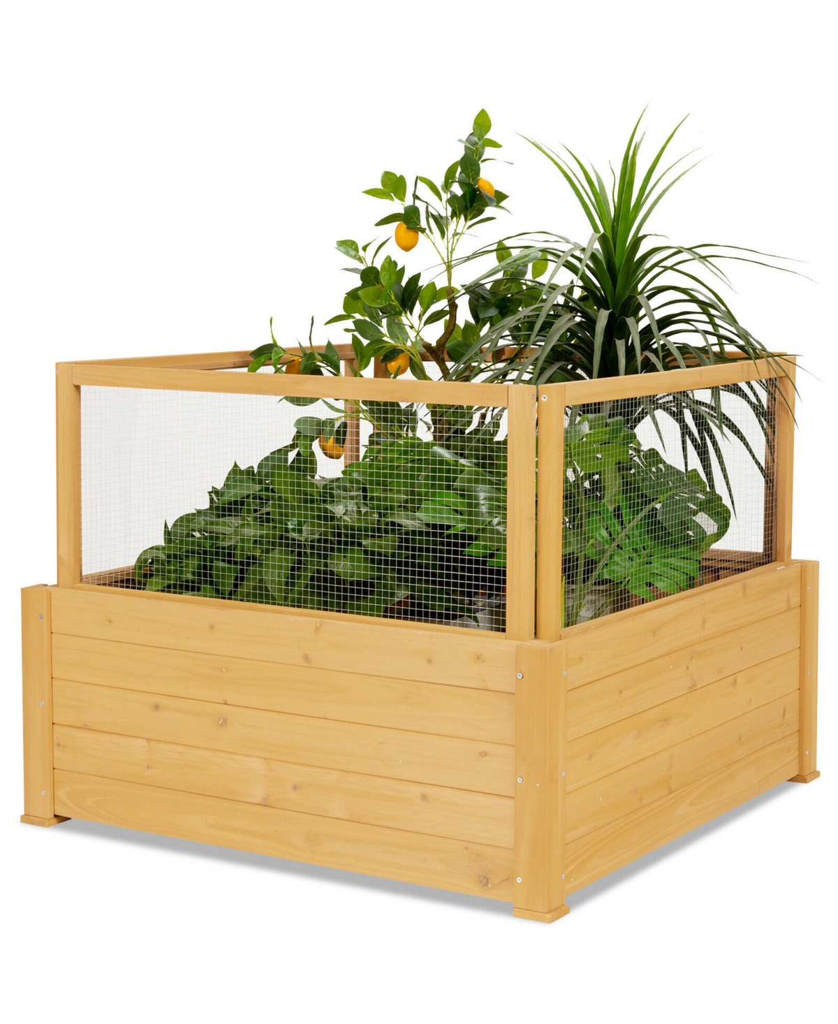 Click here for Gymax Raised Garden Bed Guard Fence Wooden Garden... prices