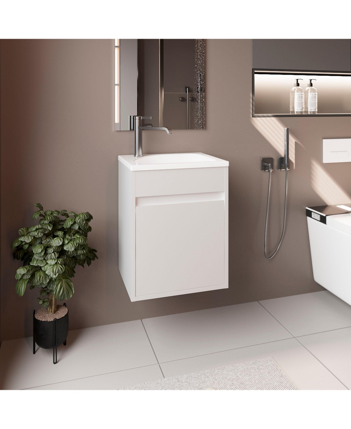 Click here for Depot E-Shop Chisana Bathroom Vanity  1 Door  Whit... prices