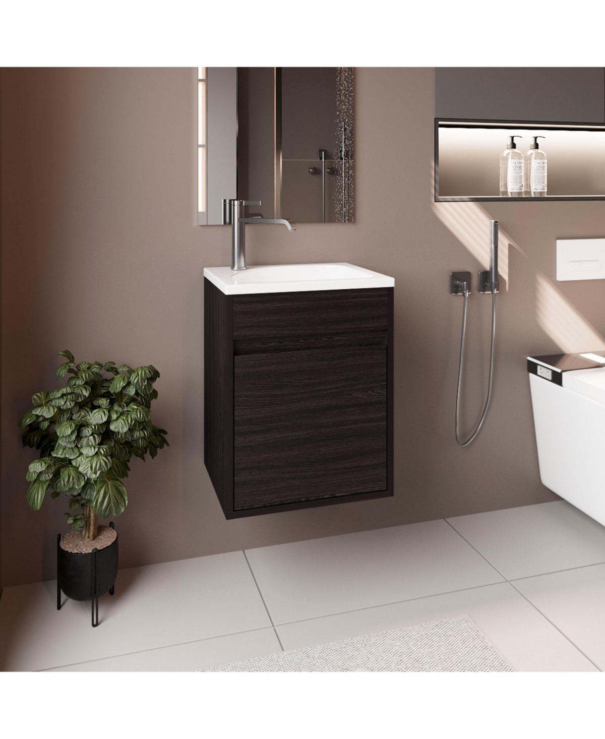 Click here for Depot E-Shop Chisana Bathroom Vanity  1 Door  Blac... prices