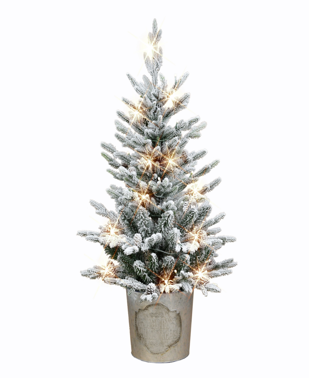 Click here for Puleo 3 B/O Potted Flocked Tree with 50 Warm White... prices
