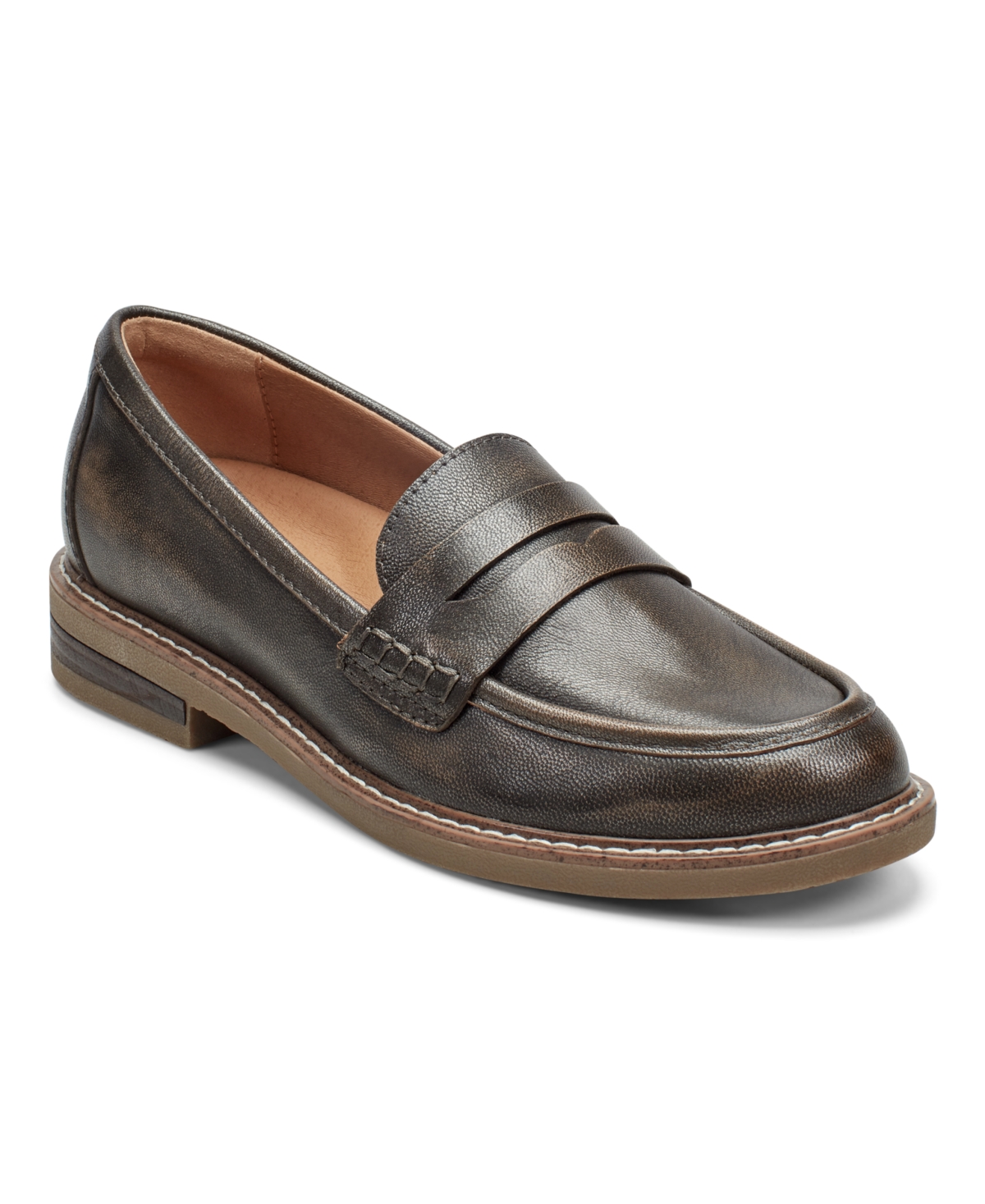 Click here for Earth Womens Javas Slip-On Penny Loafers - Pewter... prices