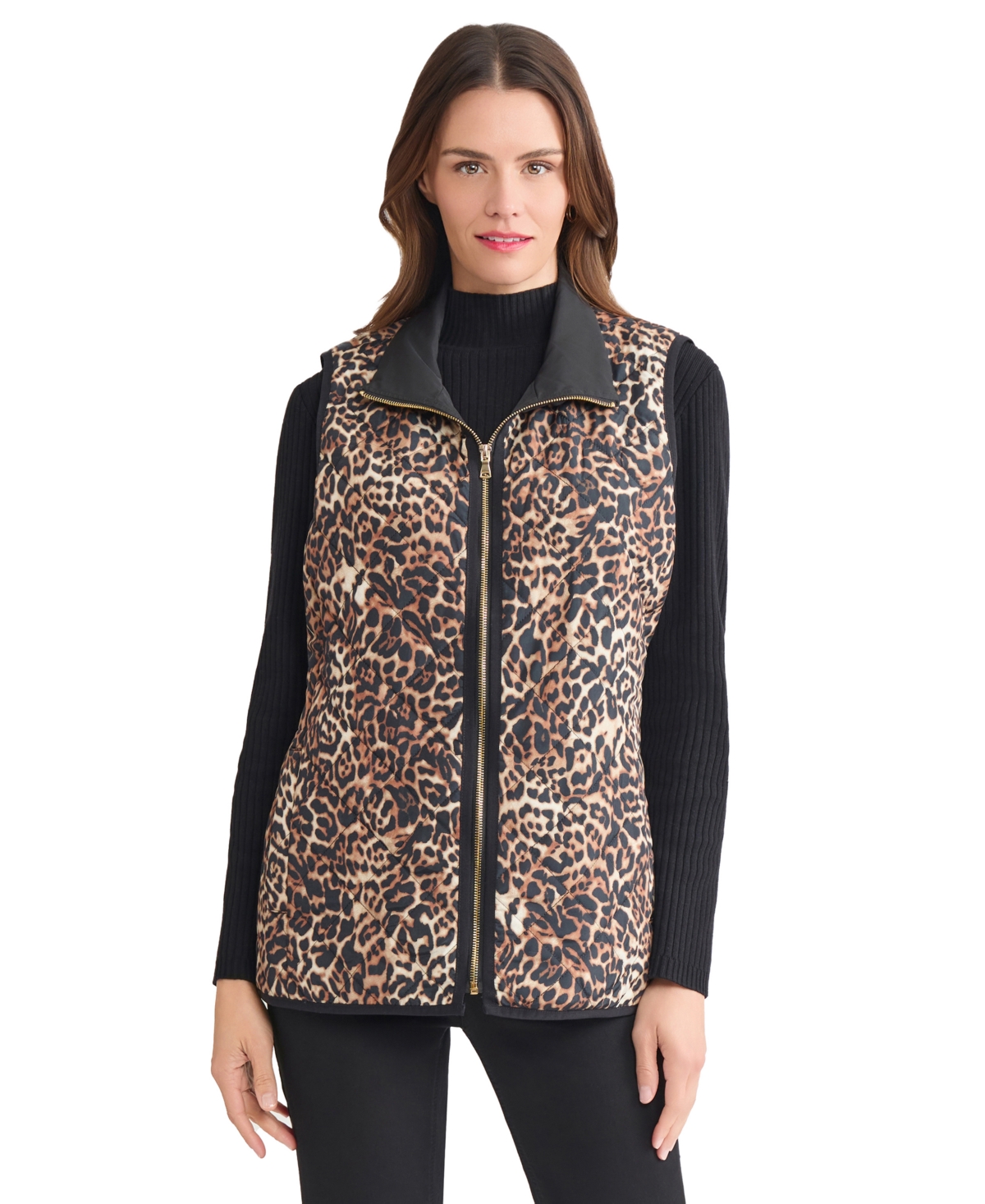 Click here for Jones New York Womens Zip-Front Quilted Vest Jacke... prices