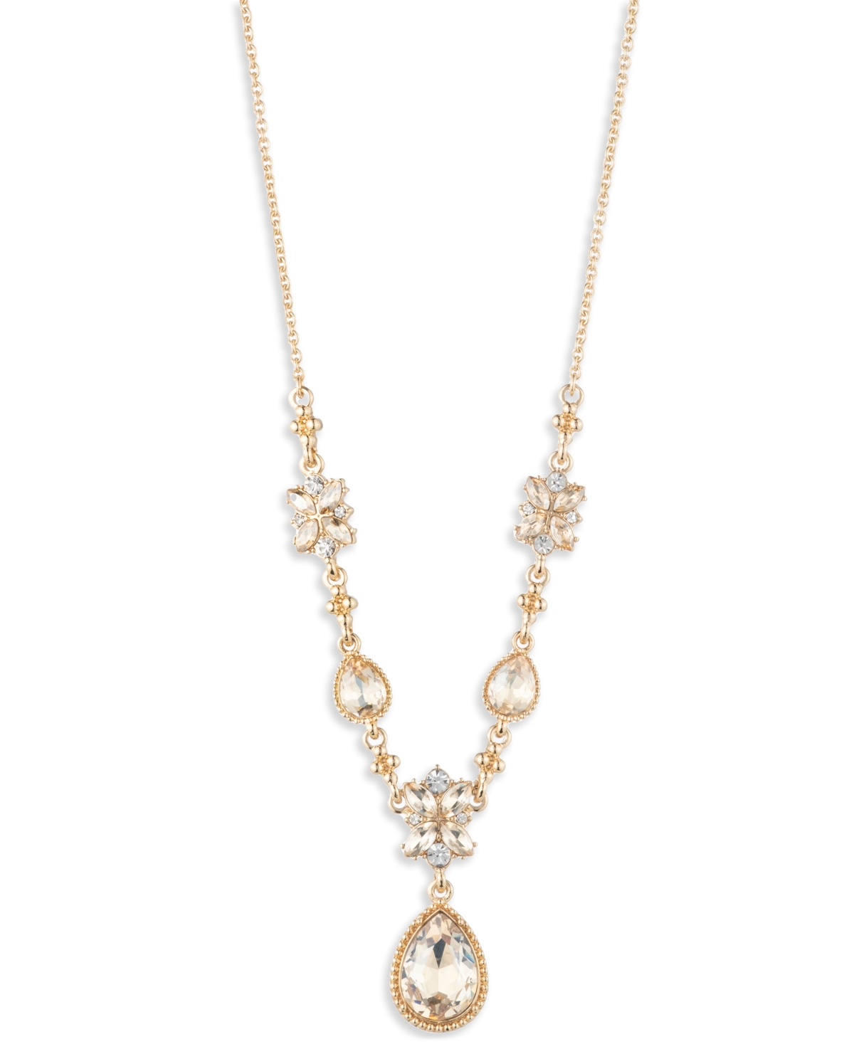 Click here for Marchesa Glass Stone Cluster Y Necklace - Gold prices