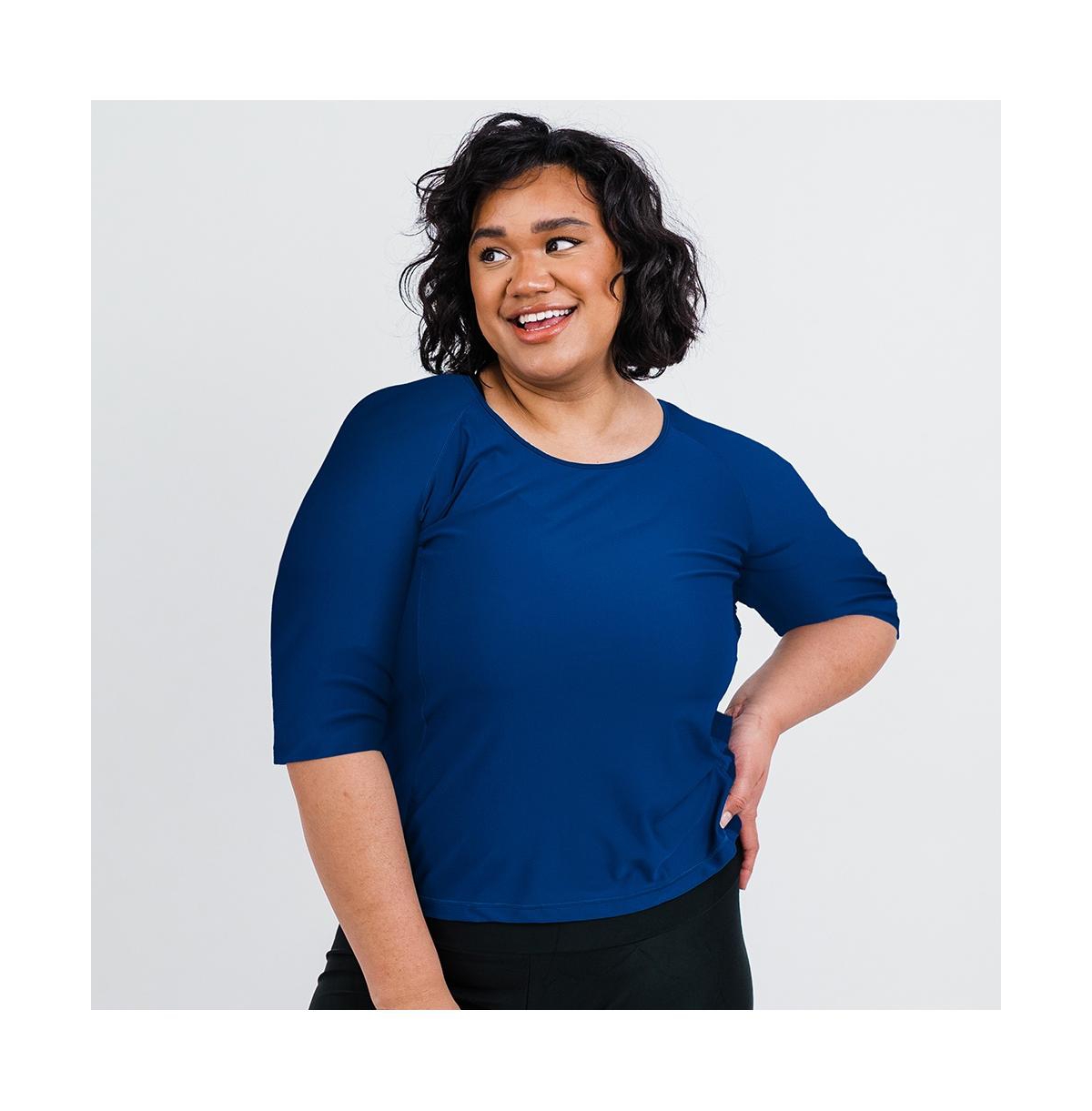 Click here for Calypsa Womens Loose Fit Margaux Swim Top - Marine prices