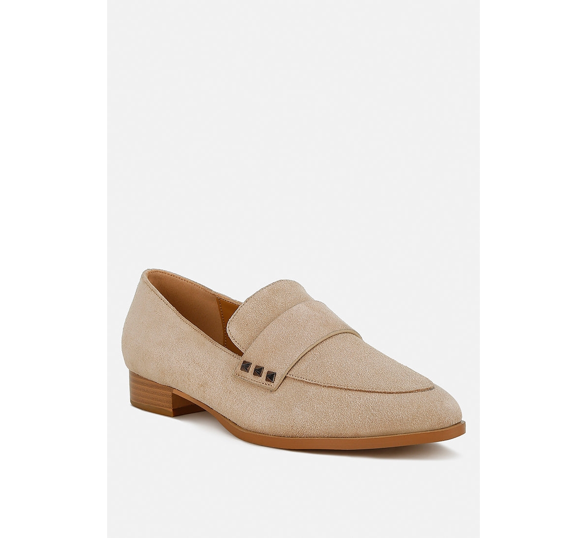 Click here for Studded Suede Loafers Women - Light beige prices