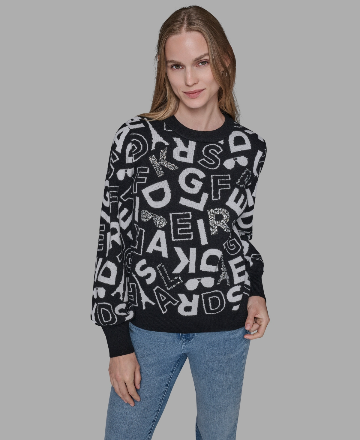 Click here for Karl Lagerfeld Paris Womens Printed Long Sleeve Sw... prices