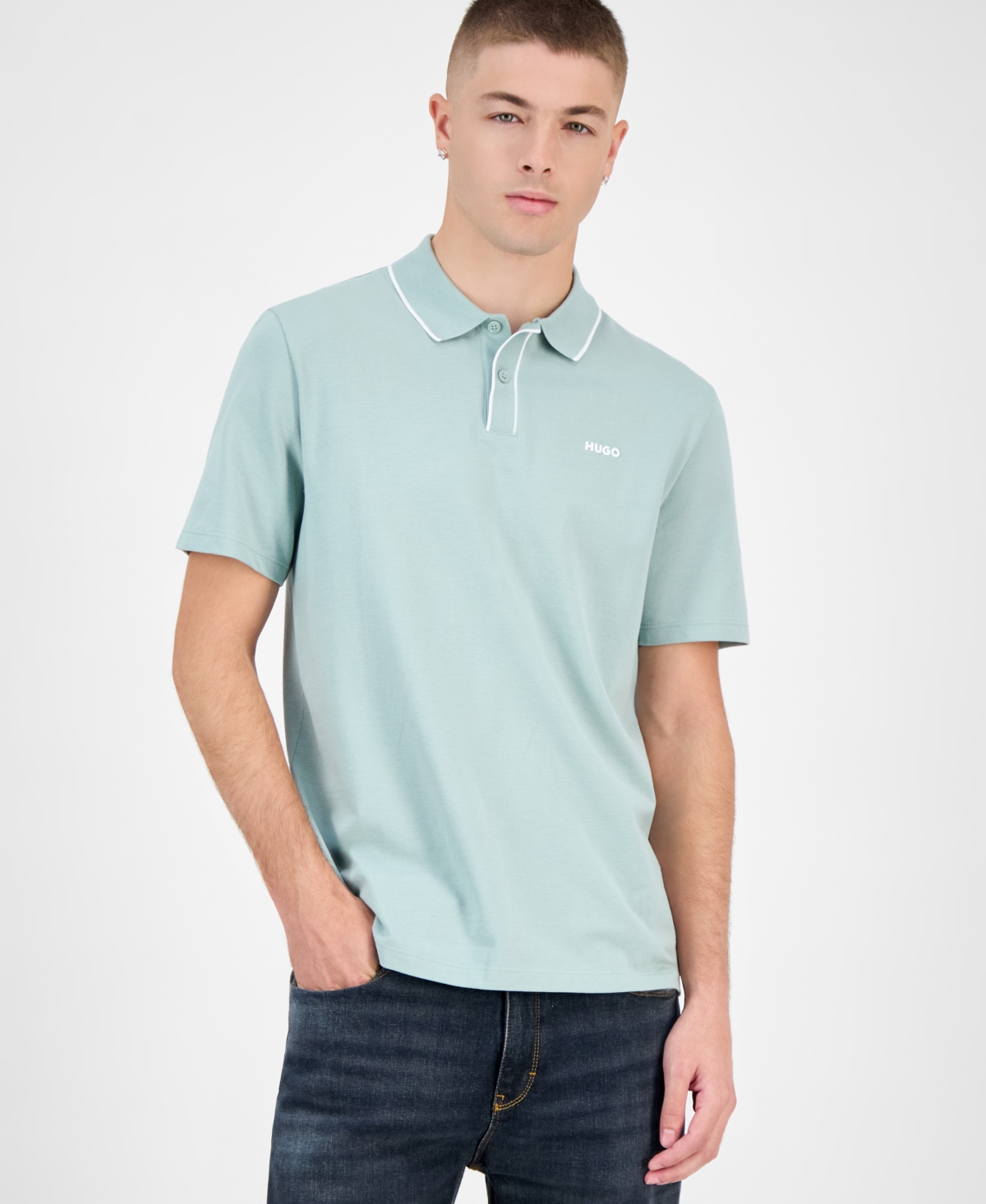 Click here for Hugo Boss Mens Dalombi Button-Placket Polo Shirt -... prices