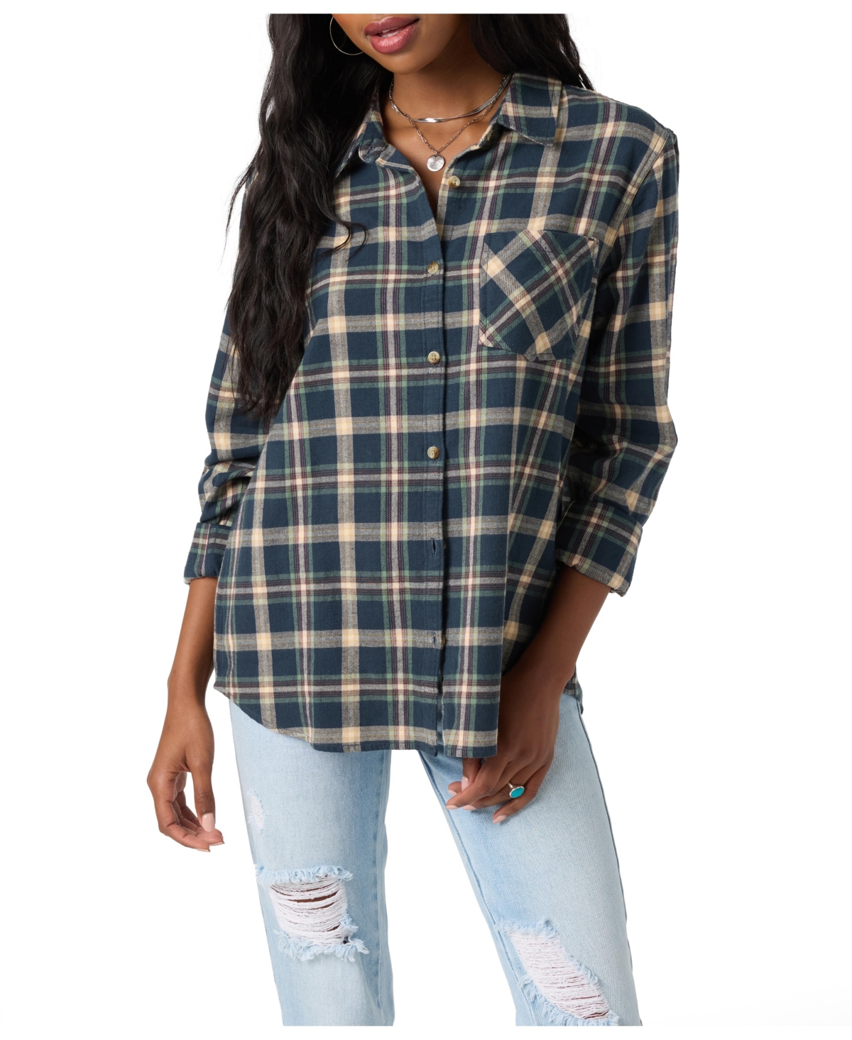 Click here for ONeill Womens Logan Long Sleeve Flannel Shirt - Sl... prices