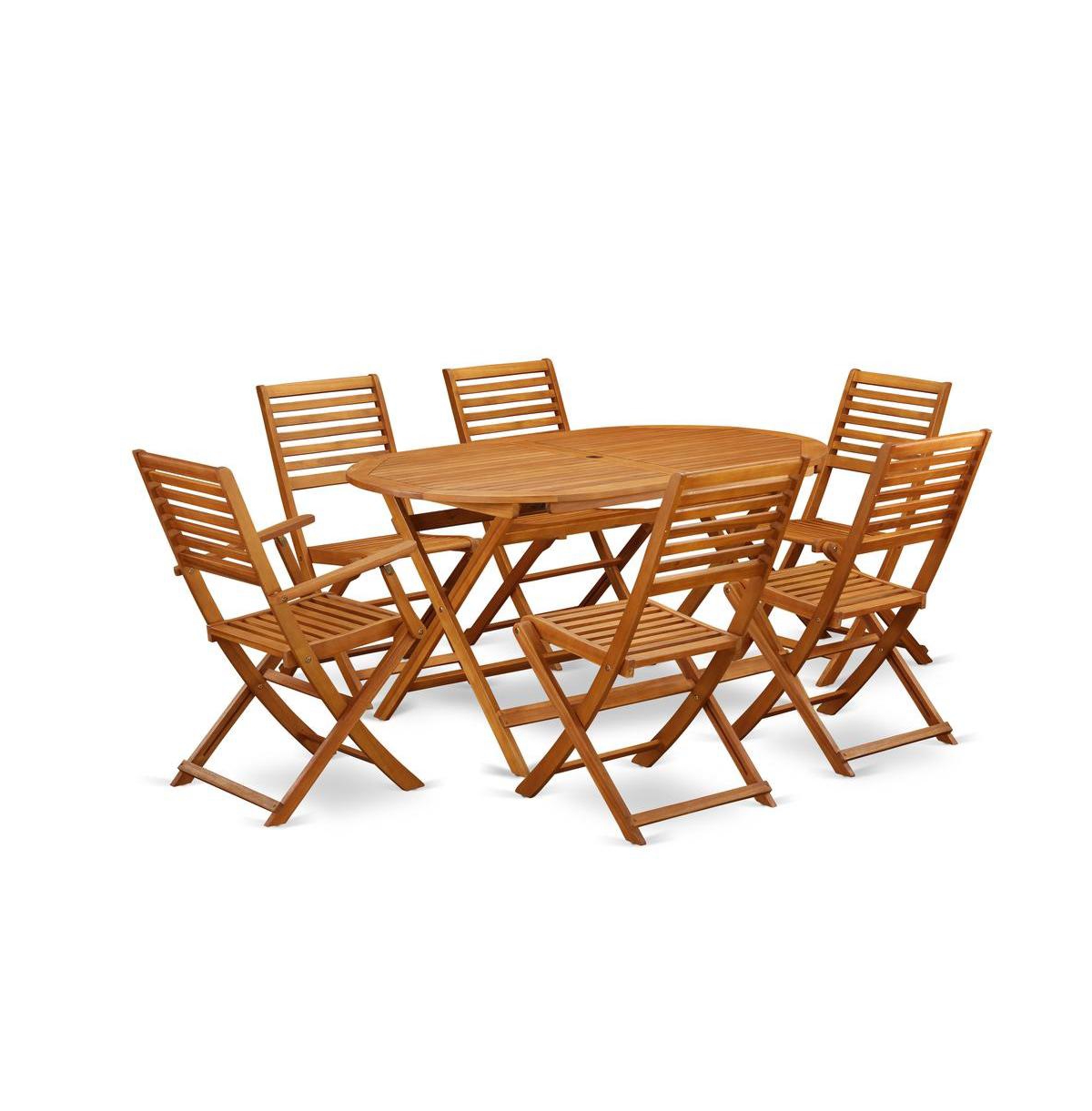 Click here for East West Furniture Wooden Patio Set Natural Oil -... prices