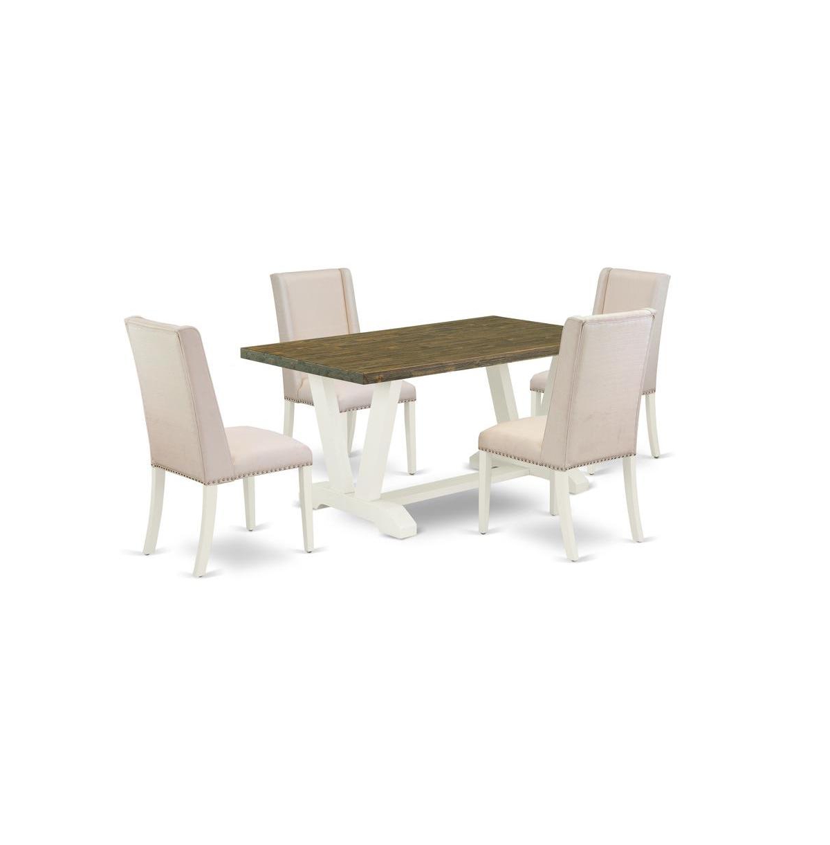 Click here for East West Furniture 5-Piece Stylish Dining Room Ta... prices