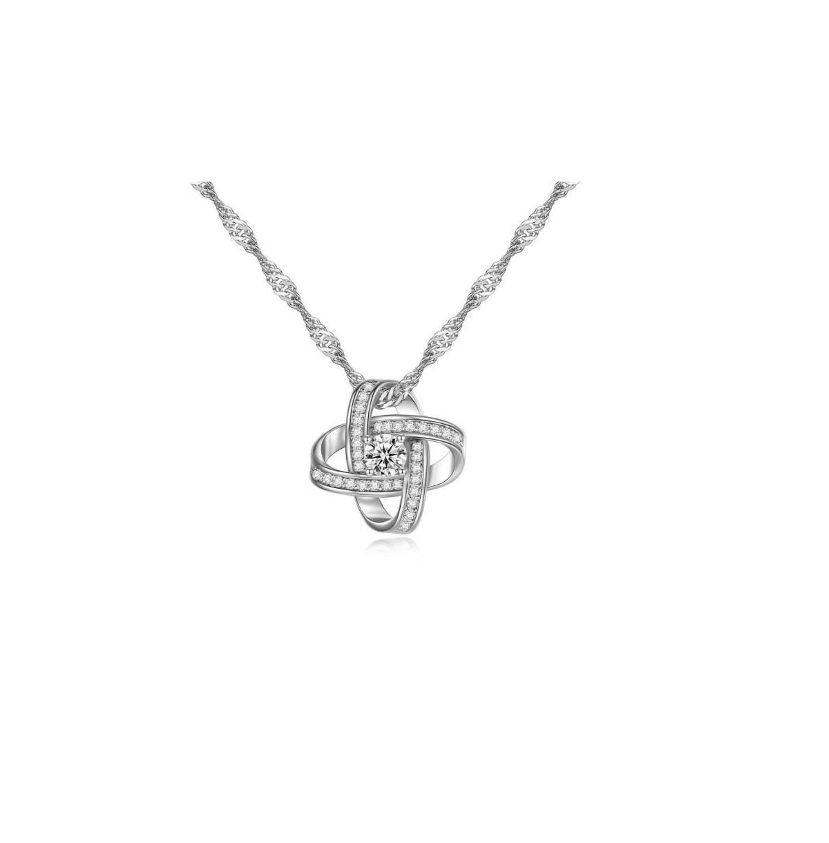 Click here for Knot Necklace With Cubic Zirconia Stones - Silver prices