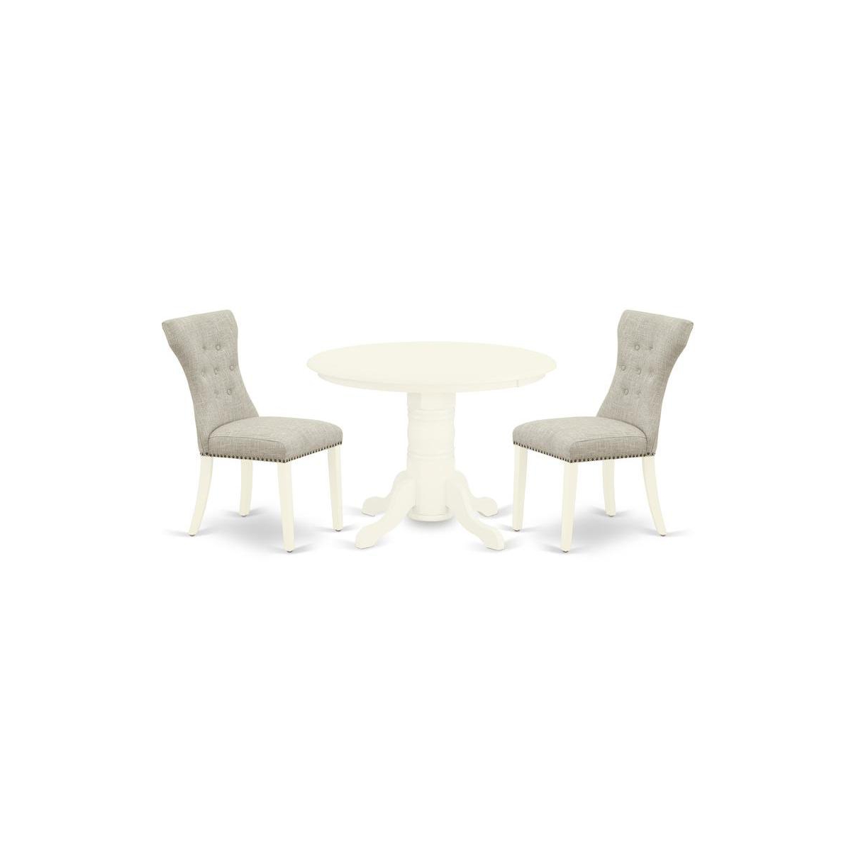Click here for East West Furniture Dining Room Set Linen White -... prices
