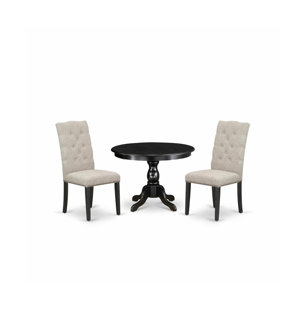 Click here for East West Furniture 3 Piece Kitchen Table Set - Bl... prices