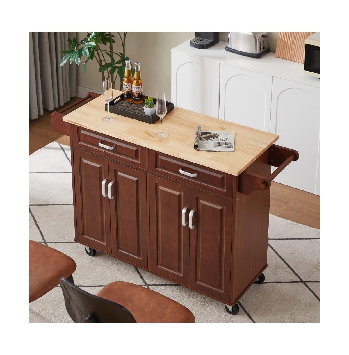 Click here for Maison Boucle 54 Rolling Kitchen Island Cart with... prices