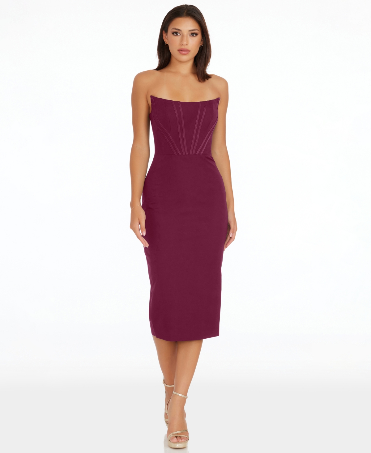 Click here for Dress the Population Womens Corset Strapless Midi... prices