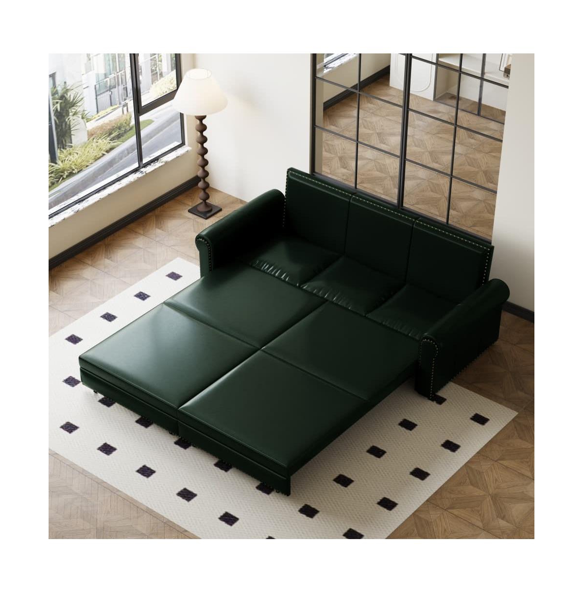Click here for Maison Boucle 93.7 Faux Leather King Pull Out Sofa... prices