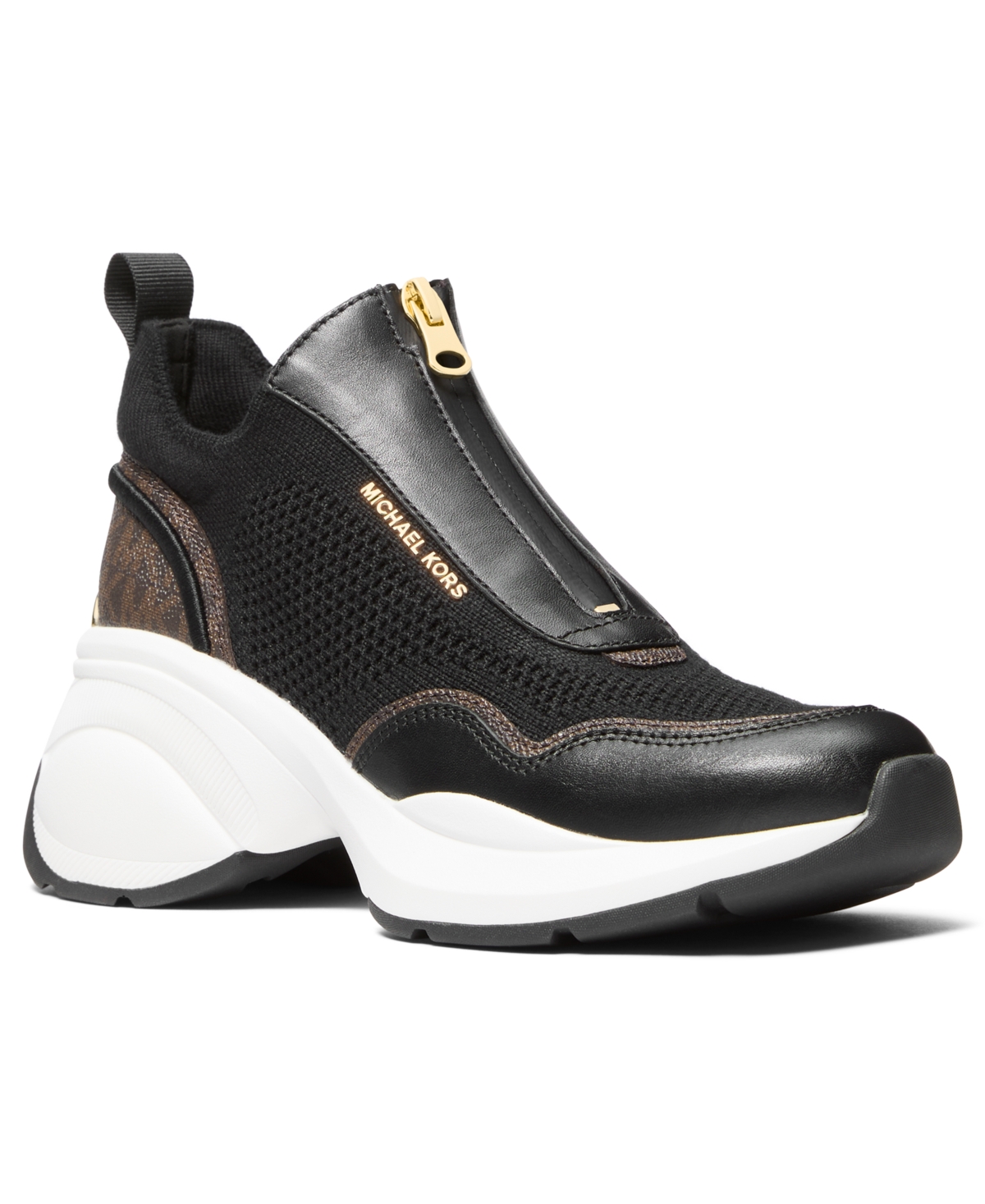 Michael Michael Kors Womens Zuma Slip On Trainers - Black/brown