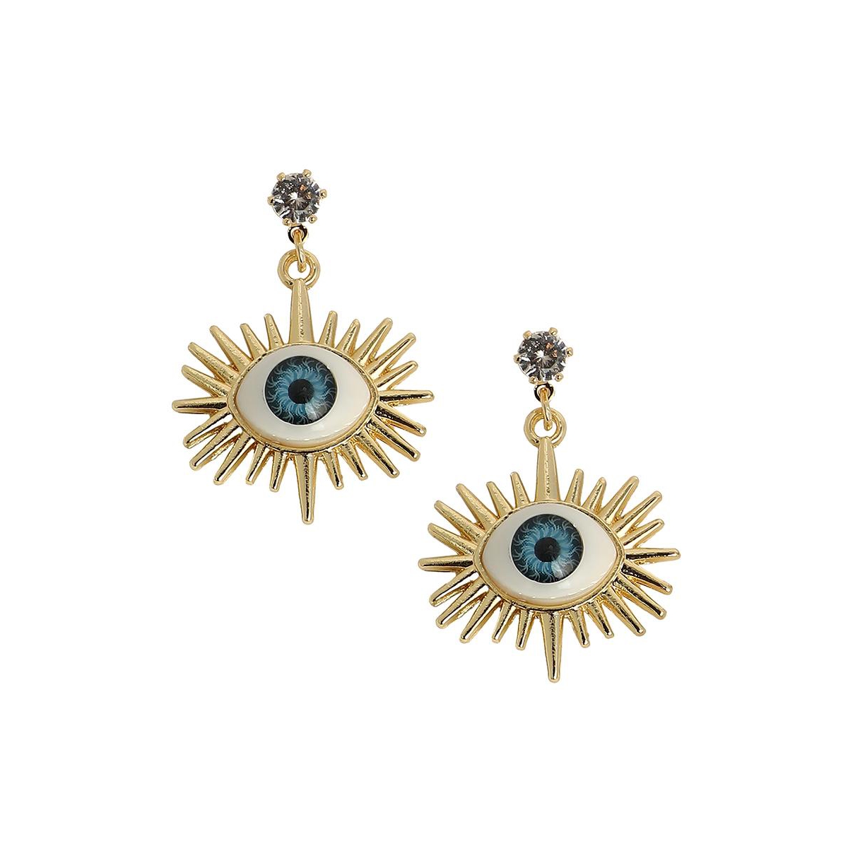 Click here for Sohi Womens The Evil Eyes Ray Drop Earrings - Gold prices