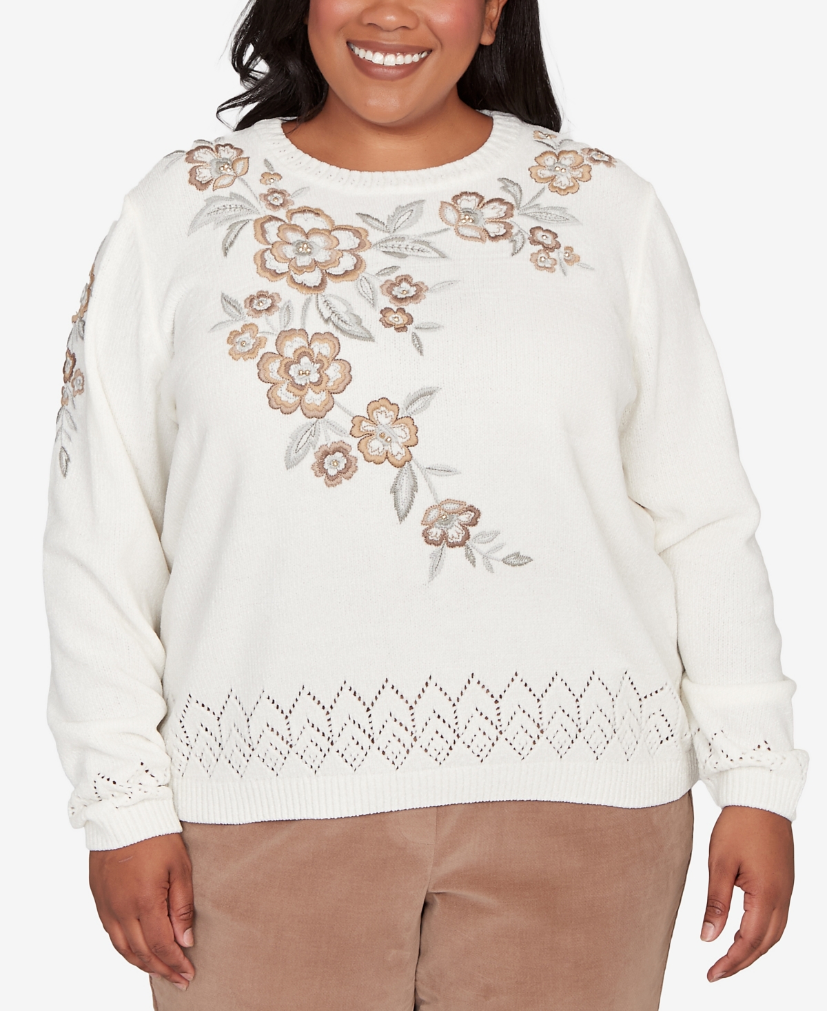 Click here for Alfred Dunner Plus Size Vienna Floral Embroidered... prices