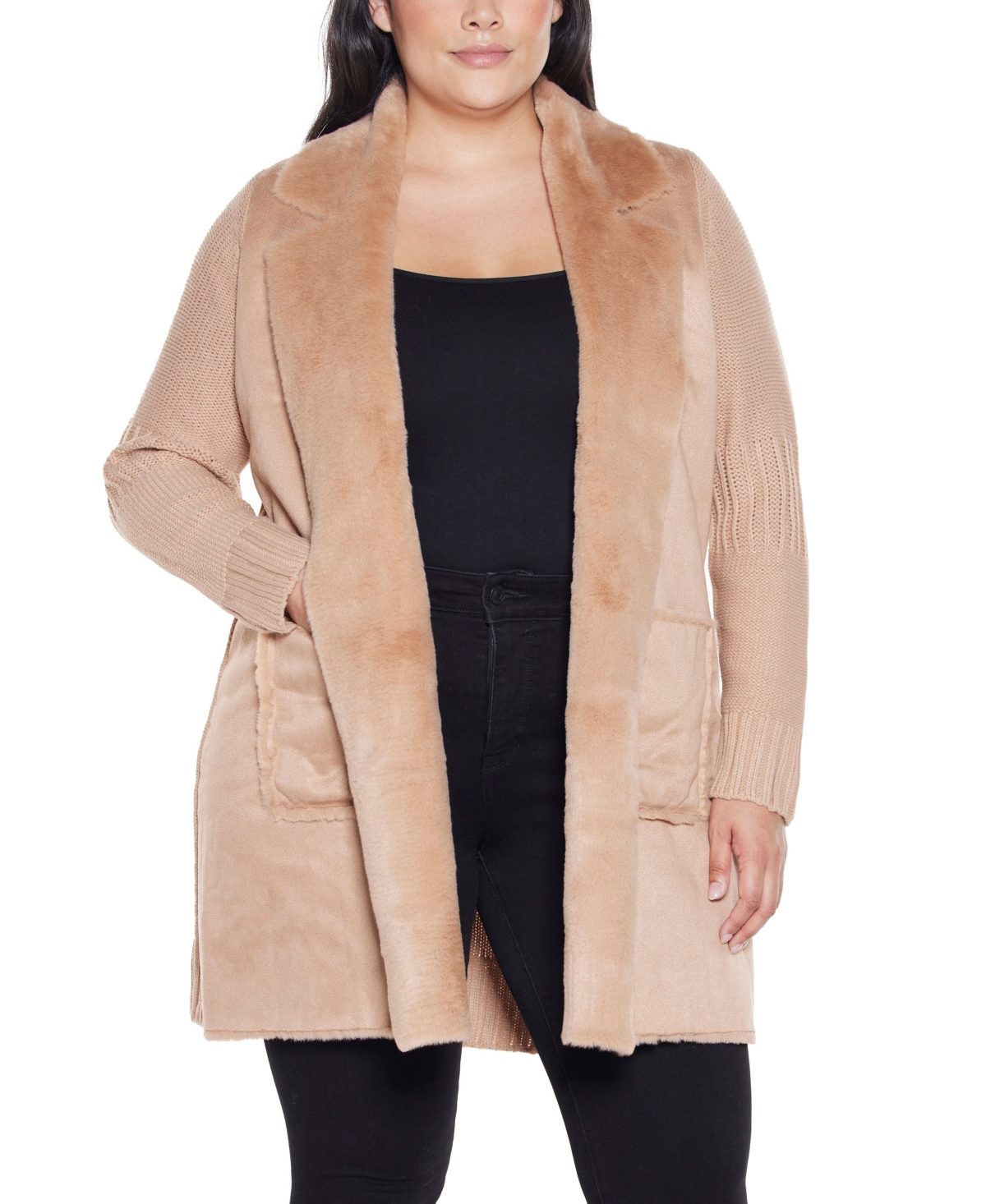 Click here for Belldini Plus Size Black Label-Trim Cardigan Sweat... prices