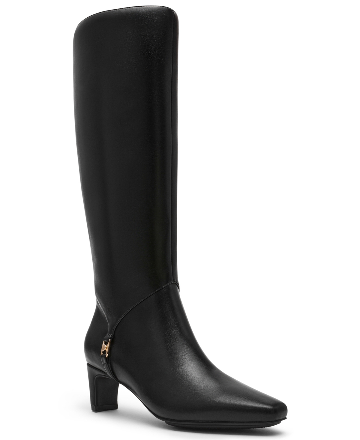 Anne Klein Womens Iverson Knee High Wide Calf Dress Boots - Black