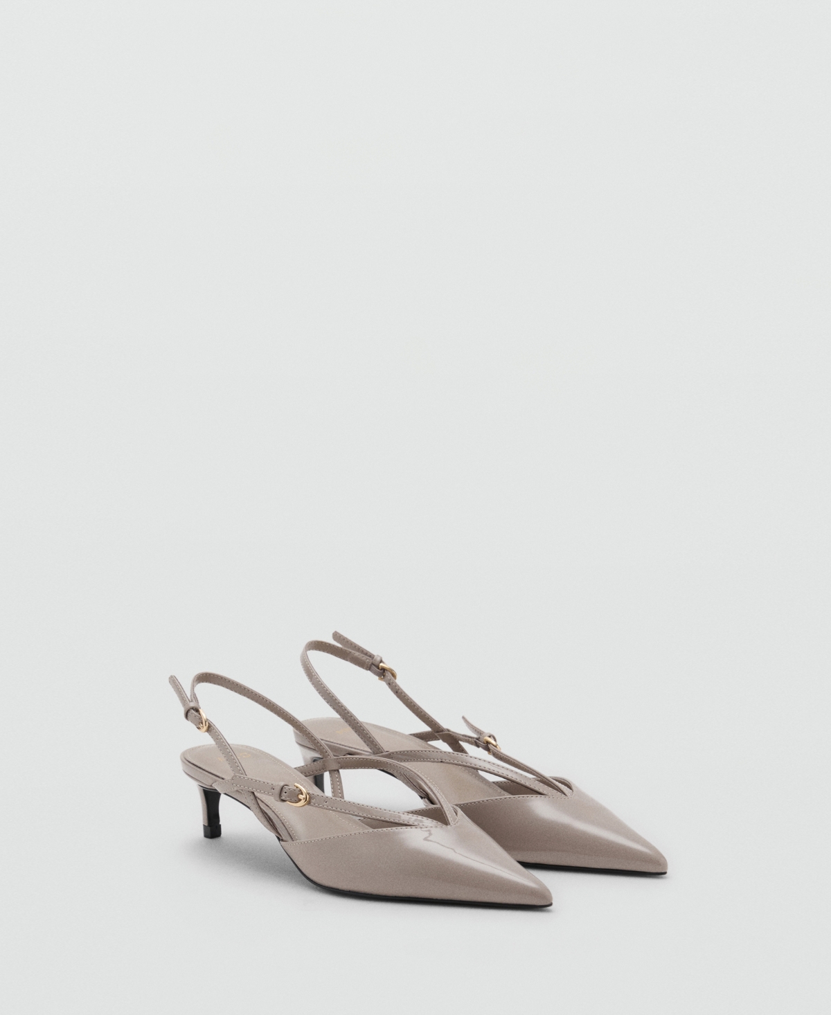 Click here for Mango Womens Kitten-Heeled Strappy Shoes - Light... prices