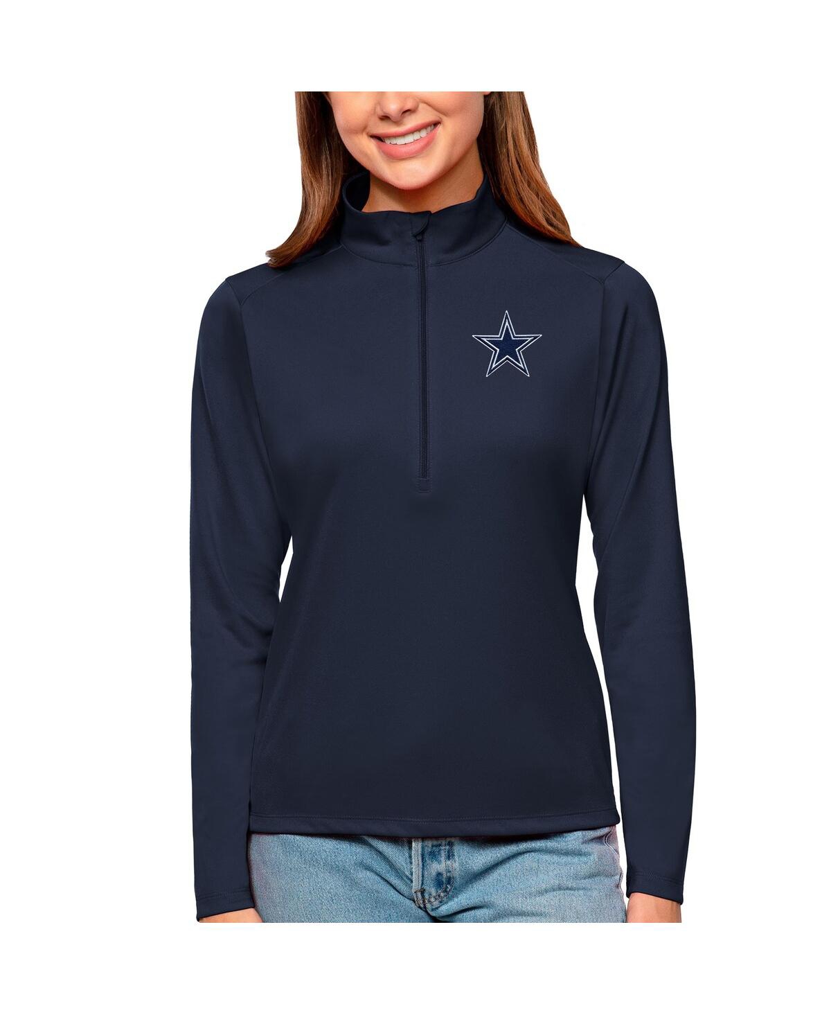 Click here for Antigua Womens Navy Dallas Cowboys Tribute Half-Zi... prices