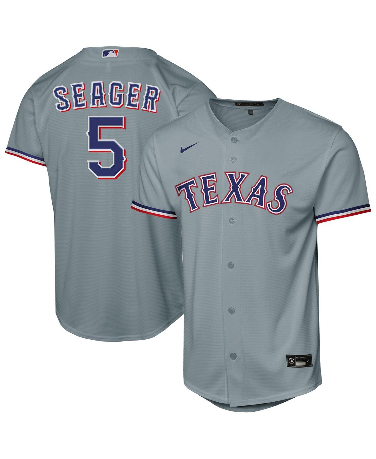 Click here for Nike Big Boys and Girls Corey Seager Gray Texas Ra... prices