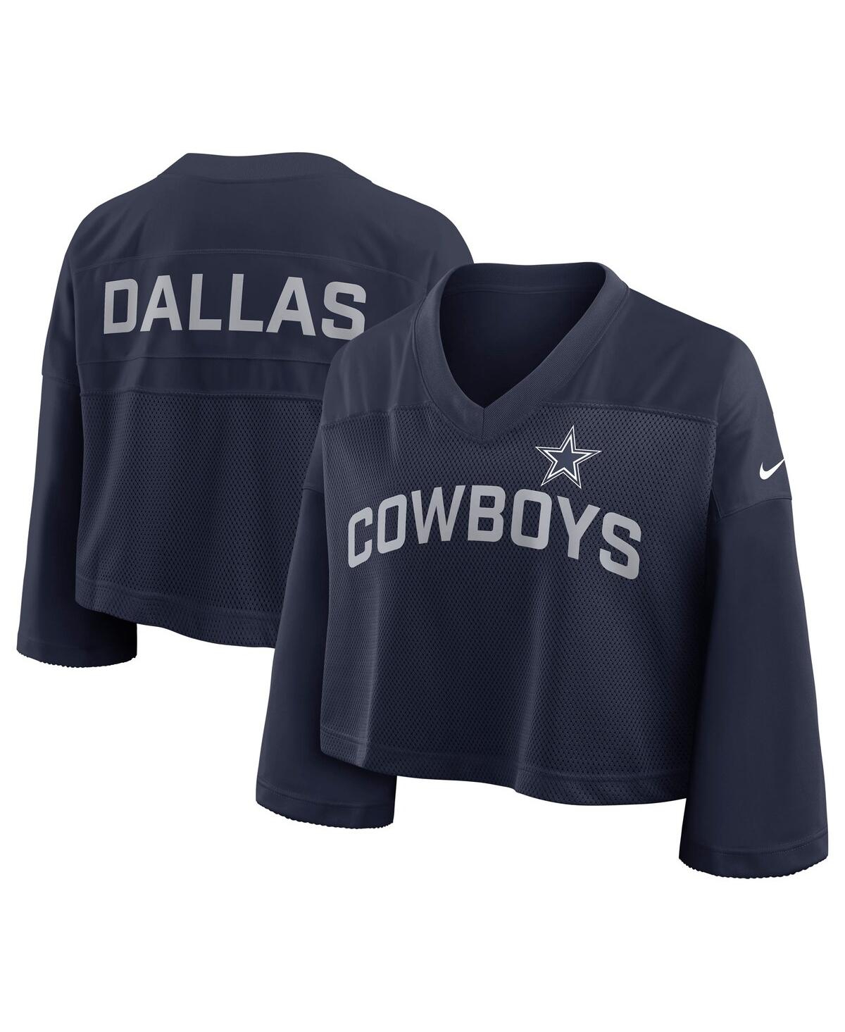 Click here for Nike Womens Navy Dallas Cowboys Primetime Cropped... prices
