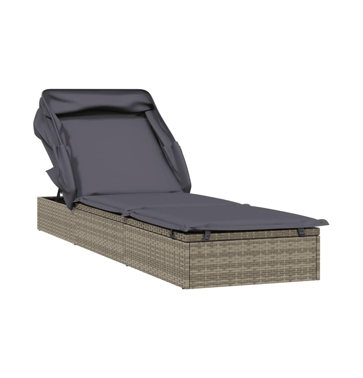 Click here for Sunbed Grey Pe Rattan  Powder-Coated Steel 83.1 x... prices