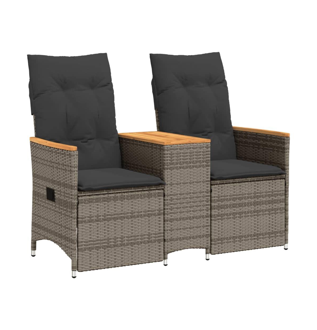 Click here for Reclining Garden Sofa Grey Pe Rattan Standard for... prices