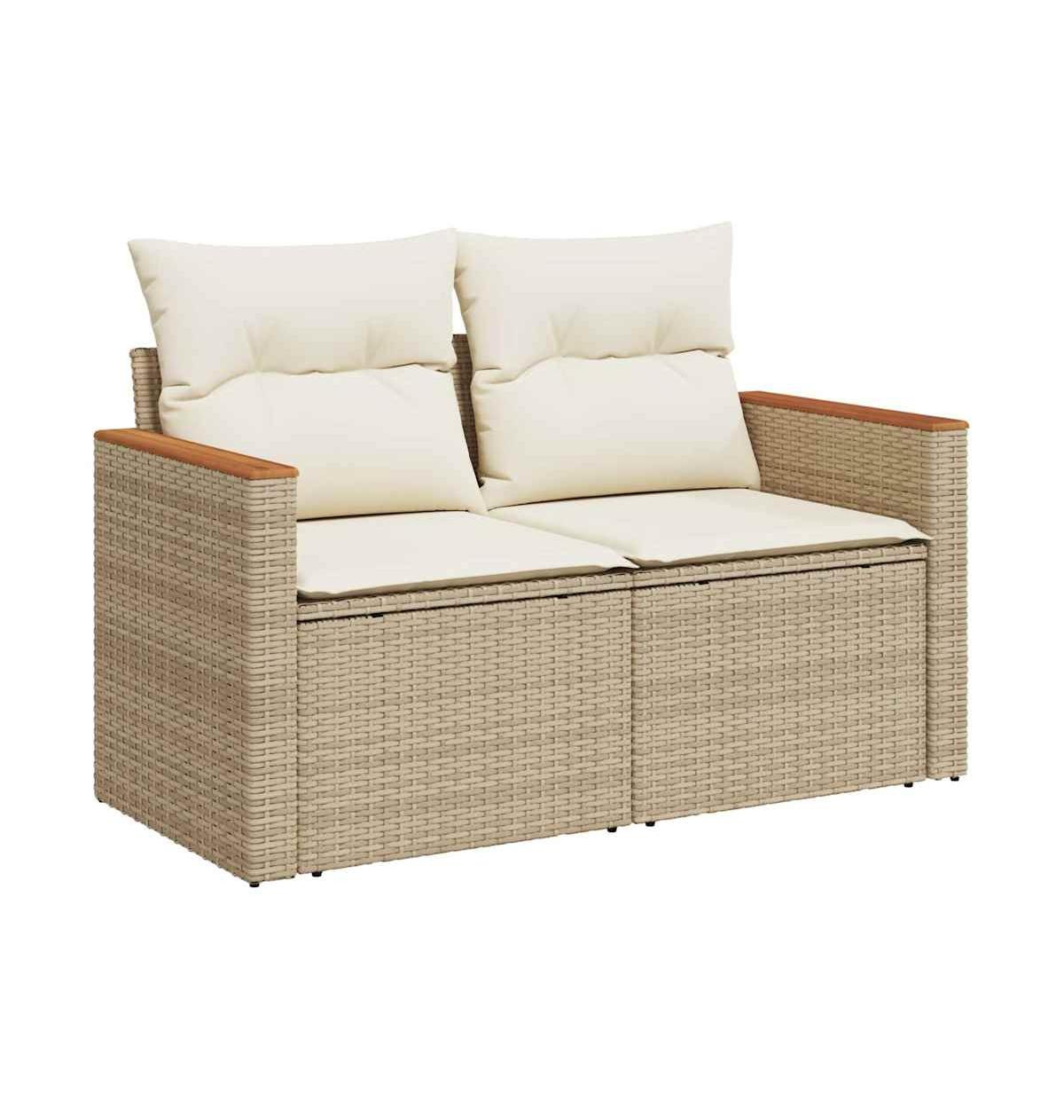 Click here for Patio Sofa Beige Pe rattan  Powder-coated steel  S... prices