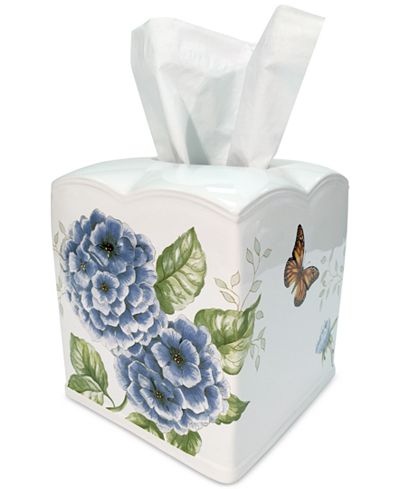 Lenox Blue Floral Garden Tissue Holder - Bathroom Accessories - Bed ...