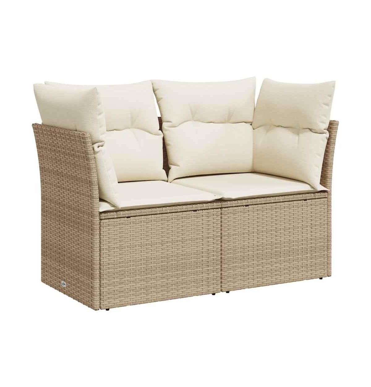 Click here for Garden Sofa Beige Pe Rattan  Powder-Coated Steel 2... prices