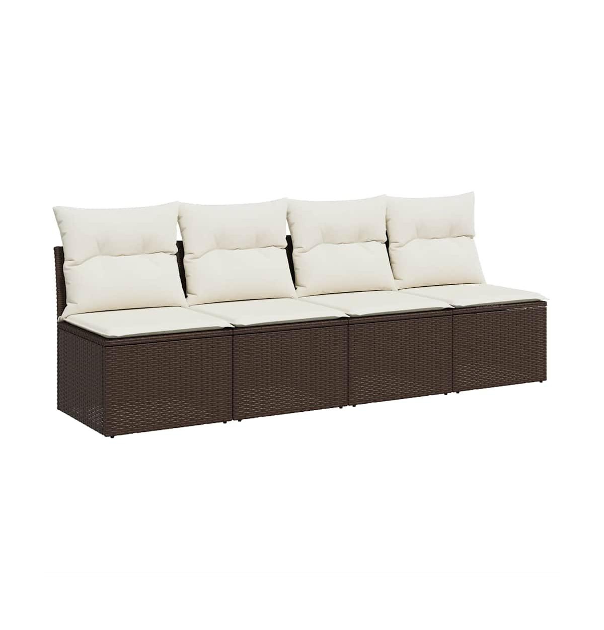 Click here for Garden Sofa Brown  Cream White Poly Rattan  Powder... prices