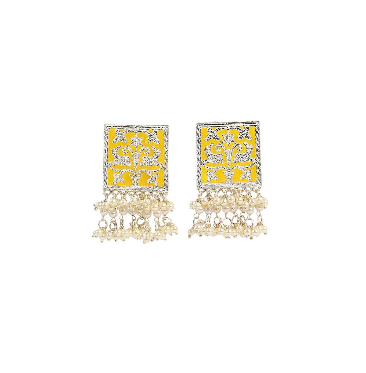 Click here for Sohi Womens The Niloufar Drop Earrings - Yellow prices