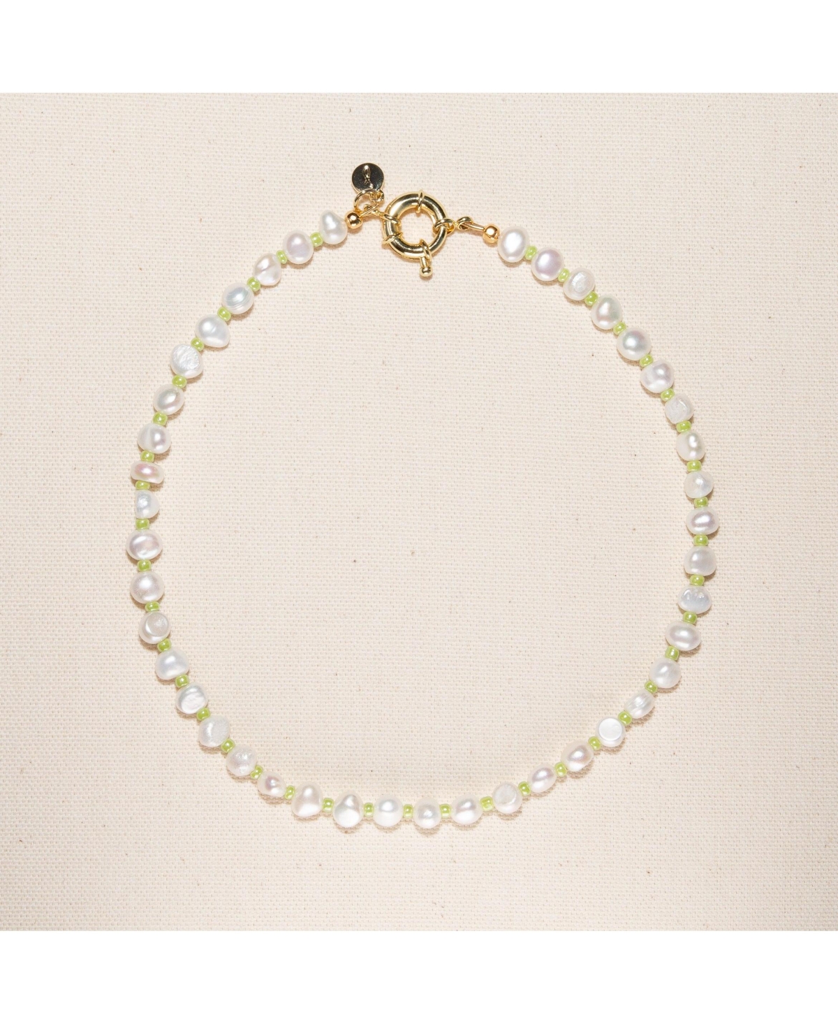 Click here for Green Bean Necklace - Green  white prices