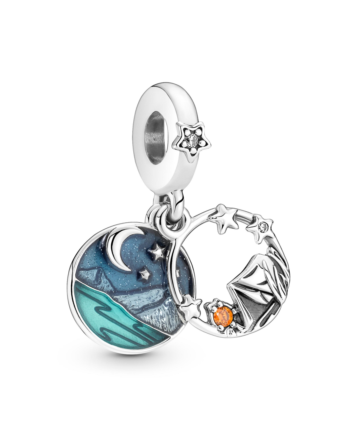 Click here for Pandora Sterling Silver Camping Double Dangle Char... prices