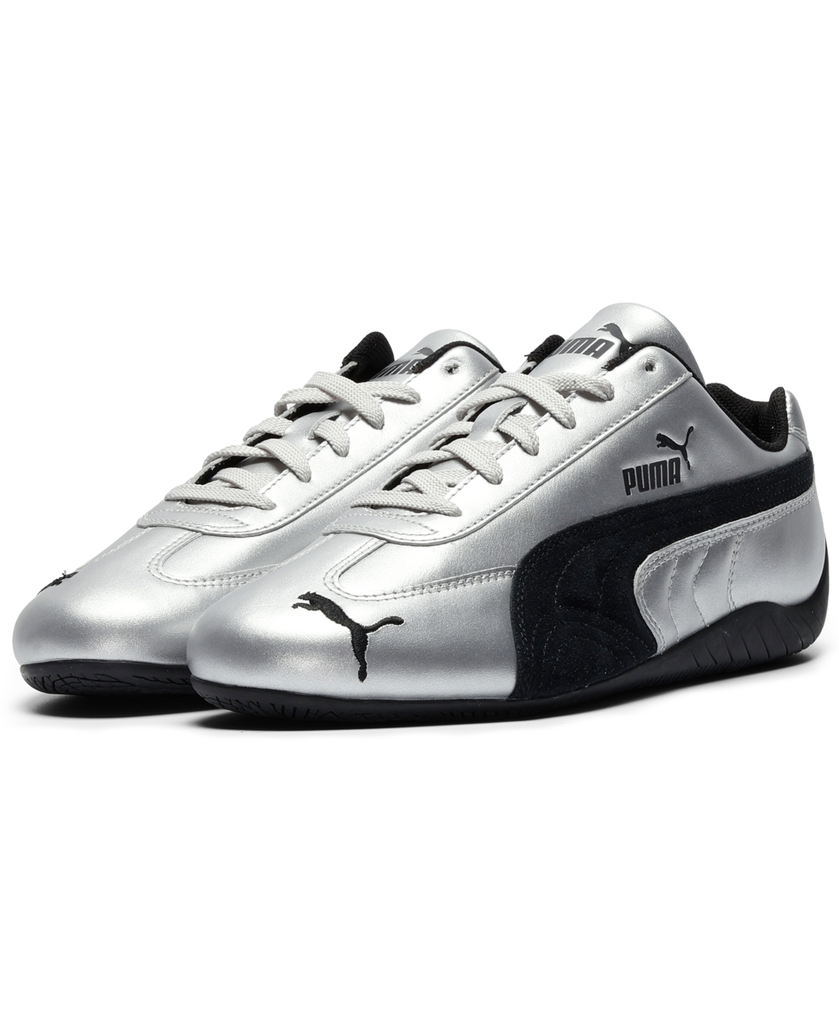 Puma Womens Speedcat Og Metallic Casual Sneakers from Finish Line - Metallic Silver  Black