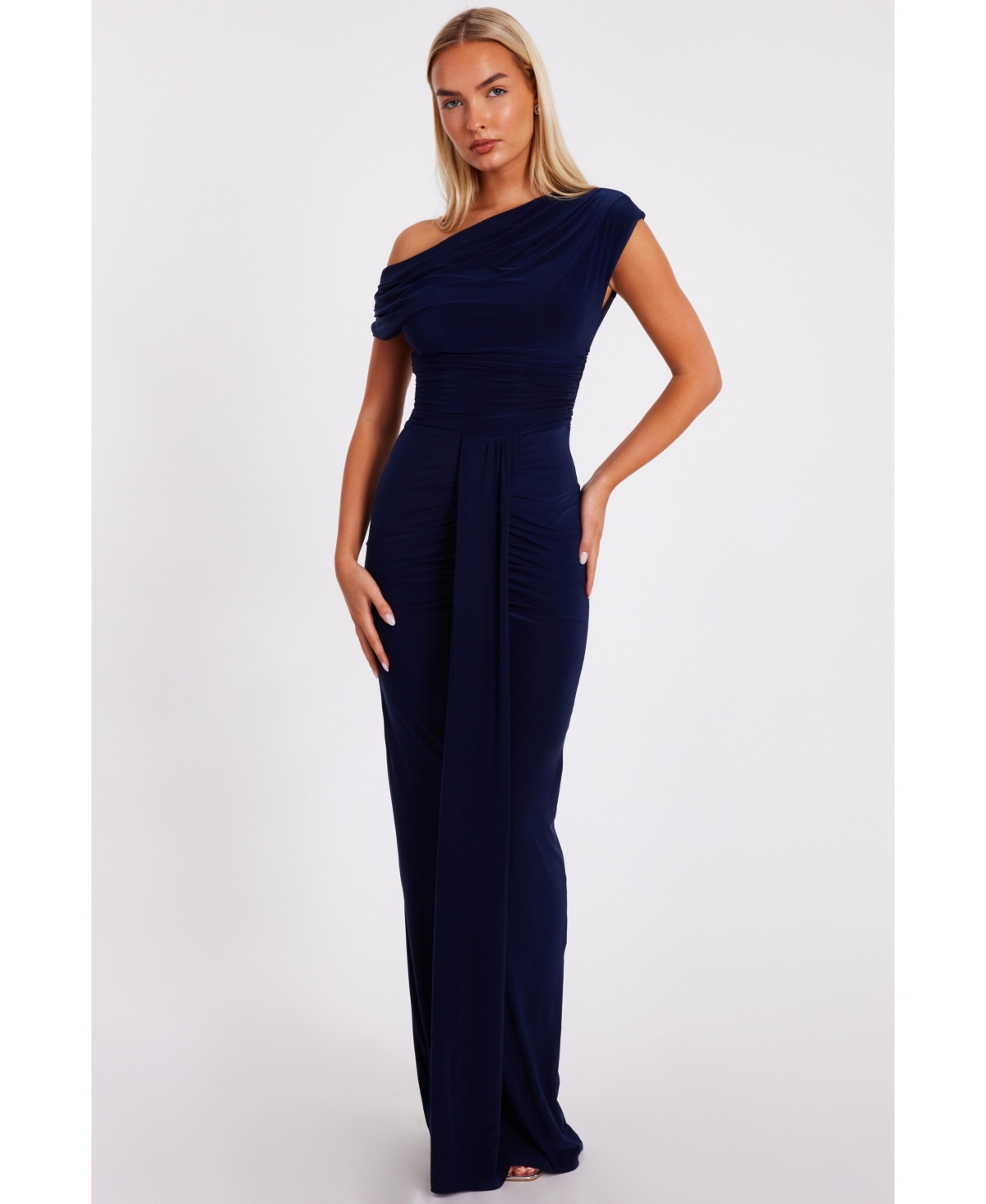 Click here for Quiz Womens Soft Touch Off Shoulder Ruched Maxi Dr... prices