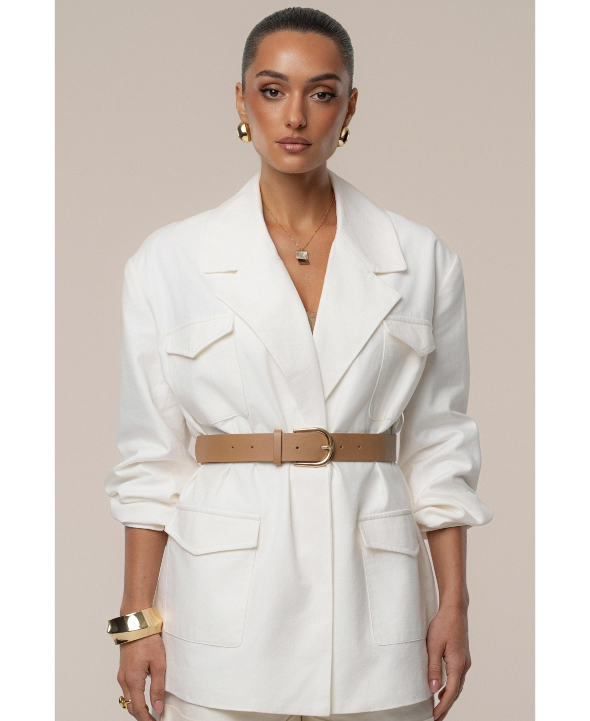 Click here for Jluxlabel Womens Precision Woven Blazer - Ivory prices
