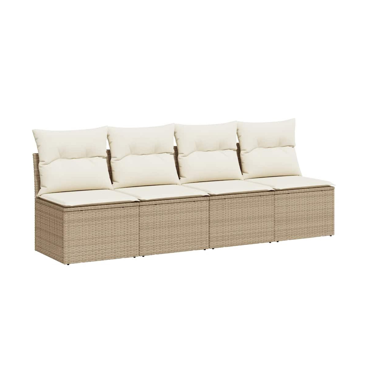 Click here for Garden Sofa Beige Pe Rattan Four-seater Adjustable... prices